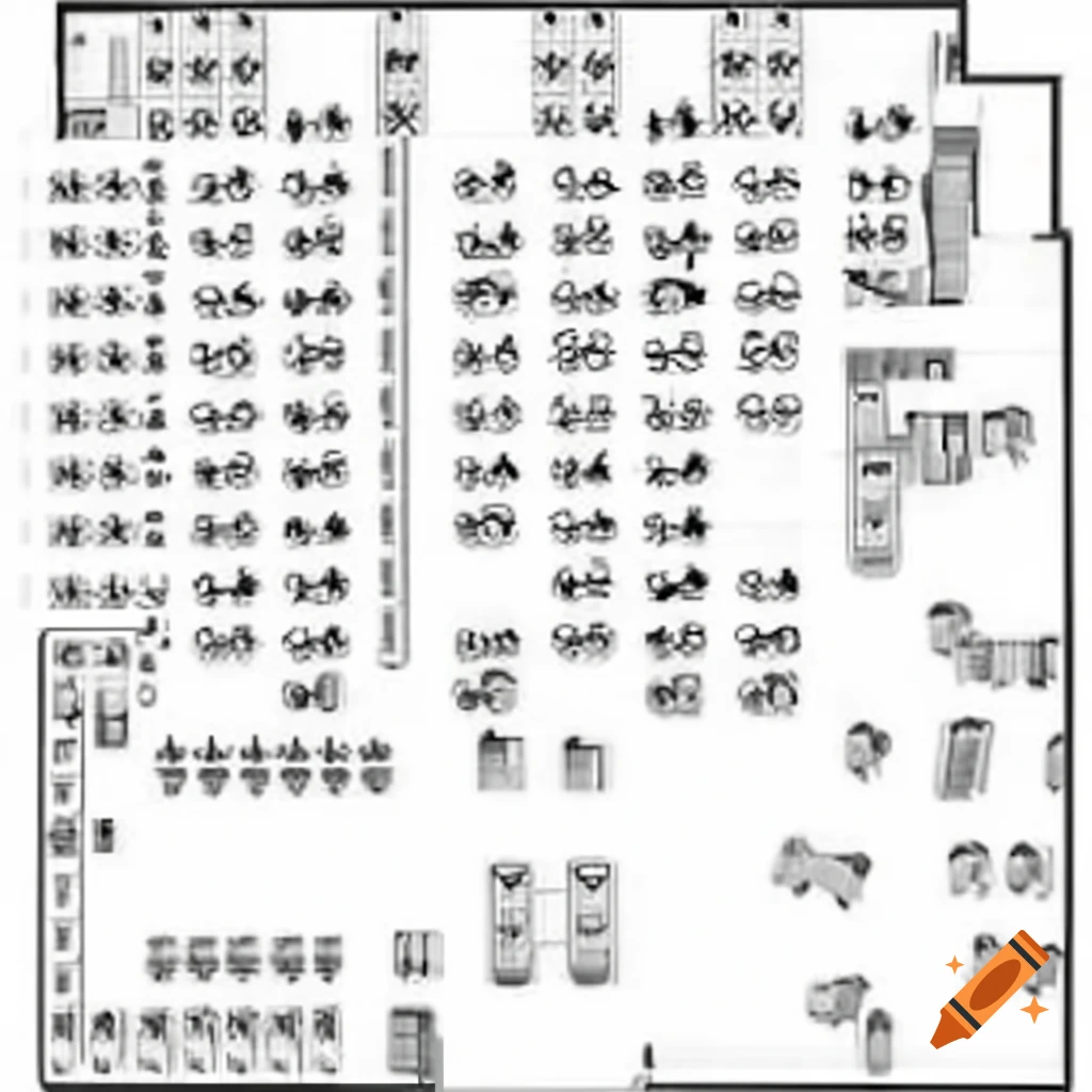 Blueprint design for a spacious restaurant accommodating 150 diners on ...