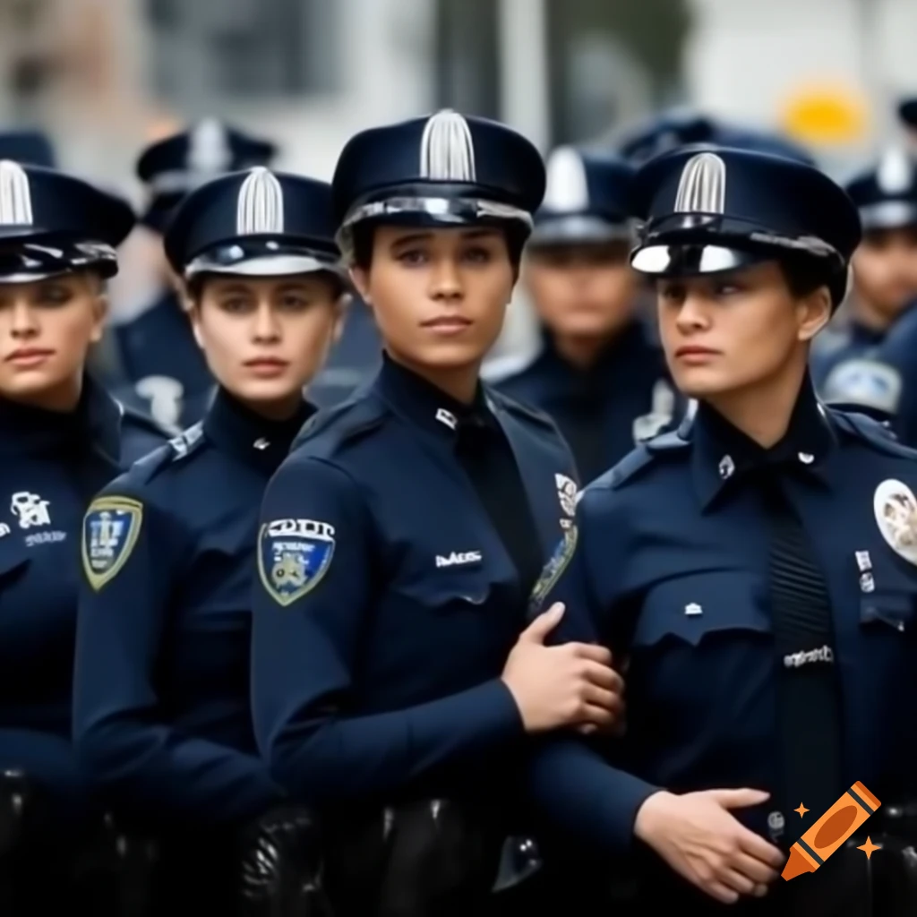 Group of women police officers posing together on Craiyon
