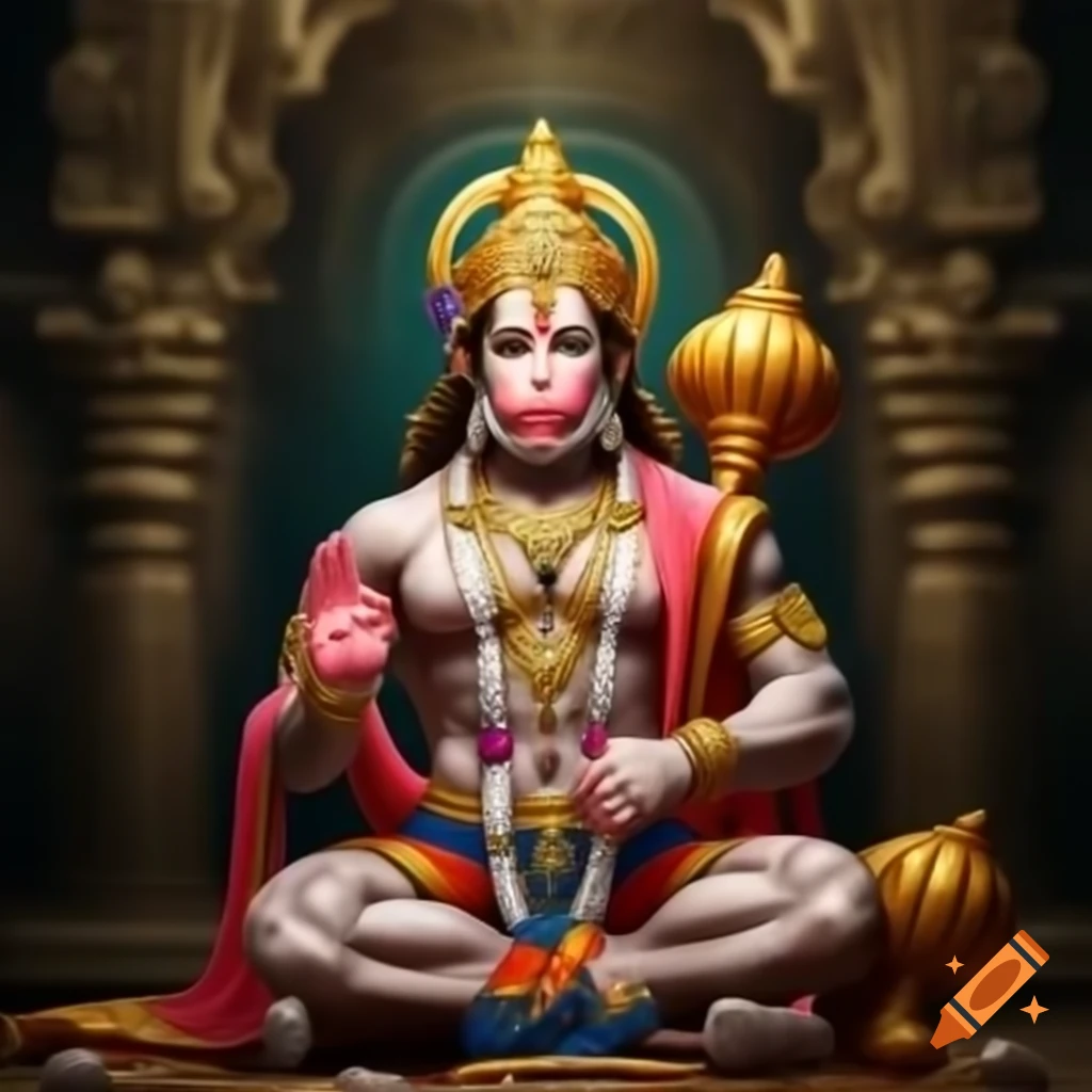 Hanumanji, a central figure in Hindu mythology known for his strength ...