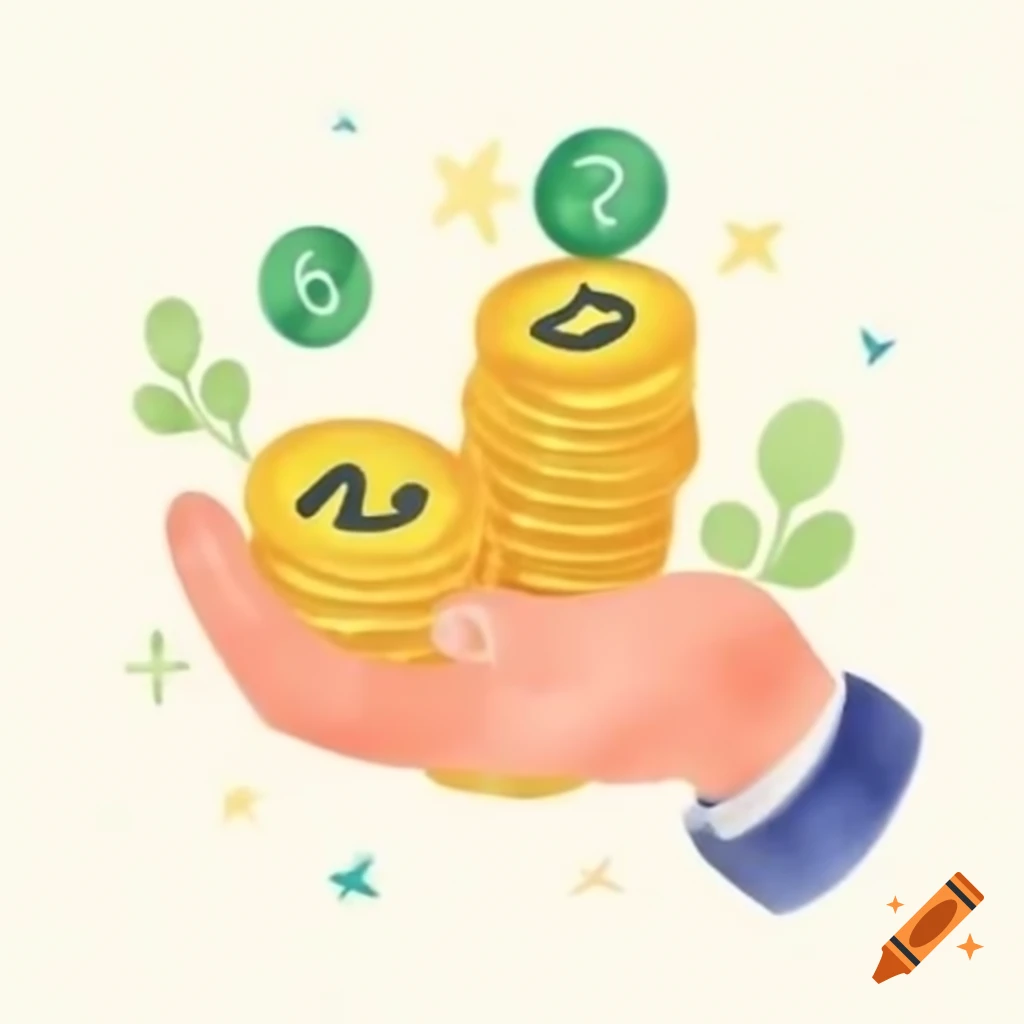 Cartoon of hand offering coins on Craiyon