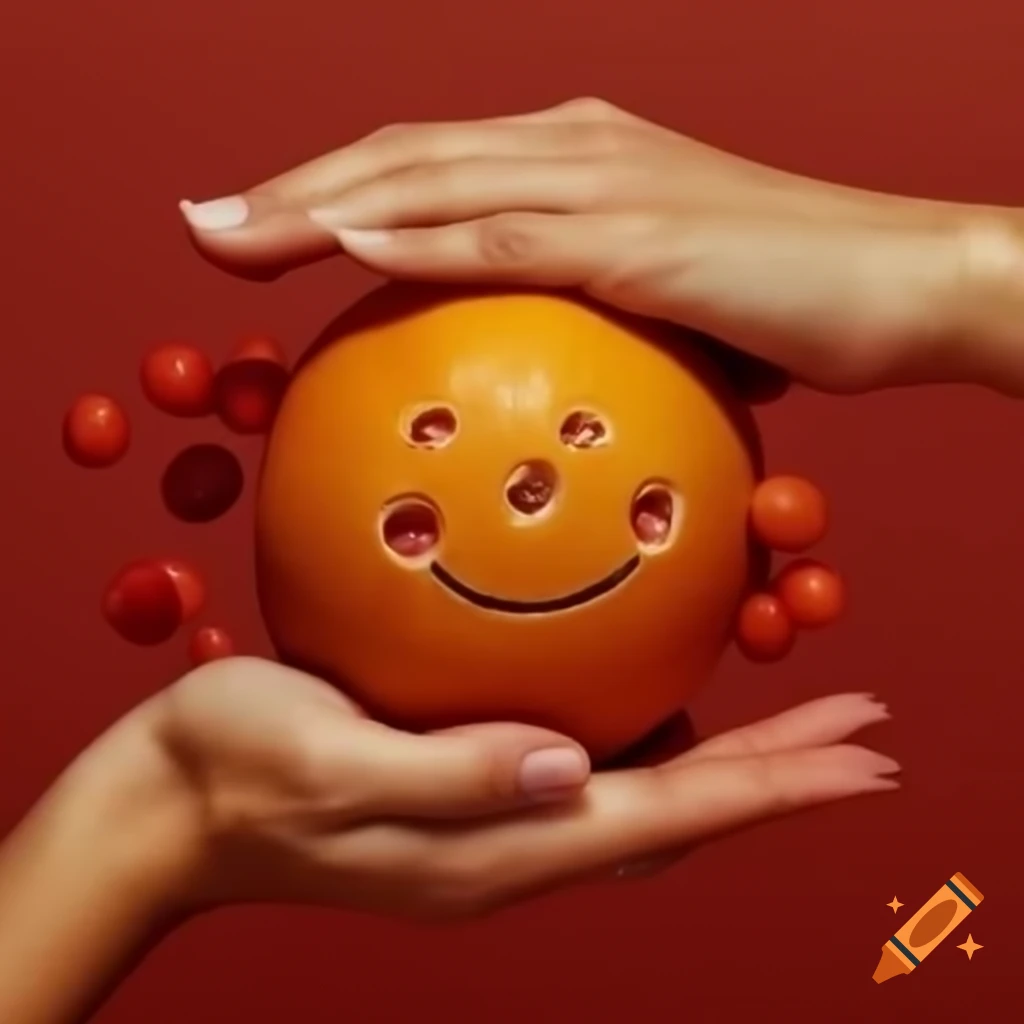 Smiling grapefruit holding grapefruit berries on Craiyon