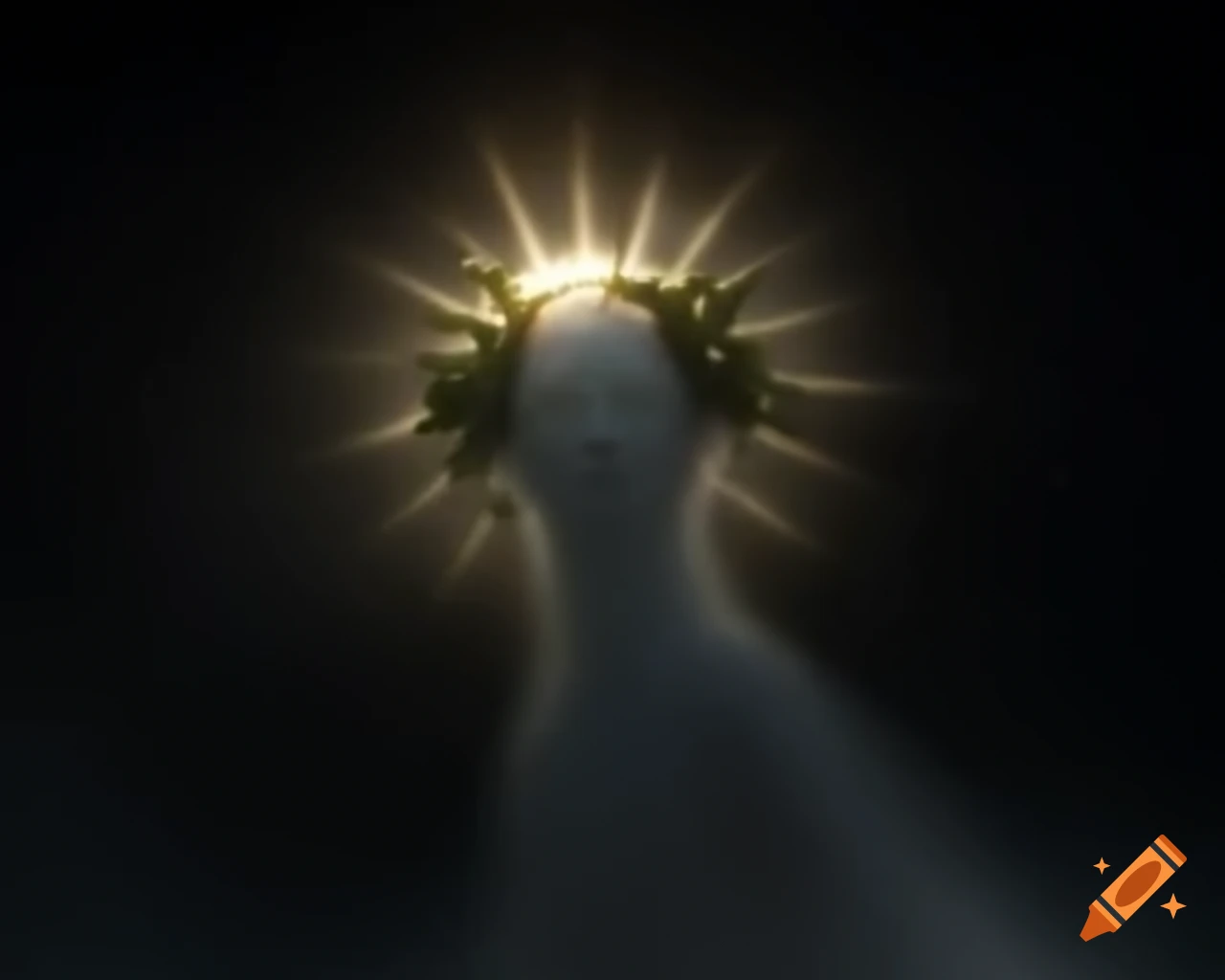 Celestial entity radiating mysterious energy with shadows and sunlight on Craiyon