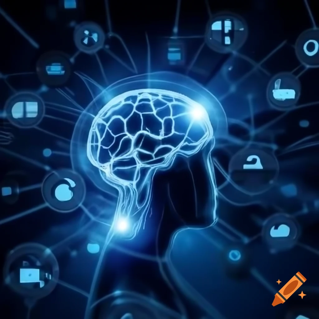 Evocative and modern image representing artificial intelligence, human ...