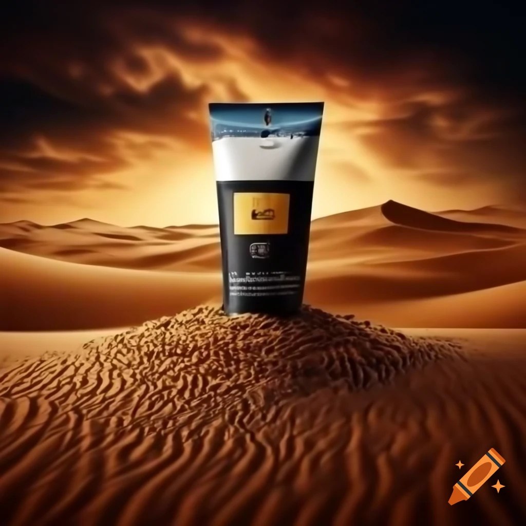Stunning advertisement for Dallah Layali coffee in desert with golden ...
