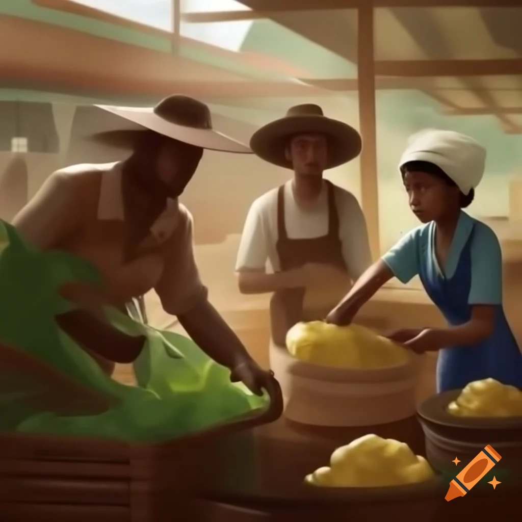 Farmers trading goods in marketplace art on Craiyon