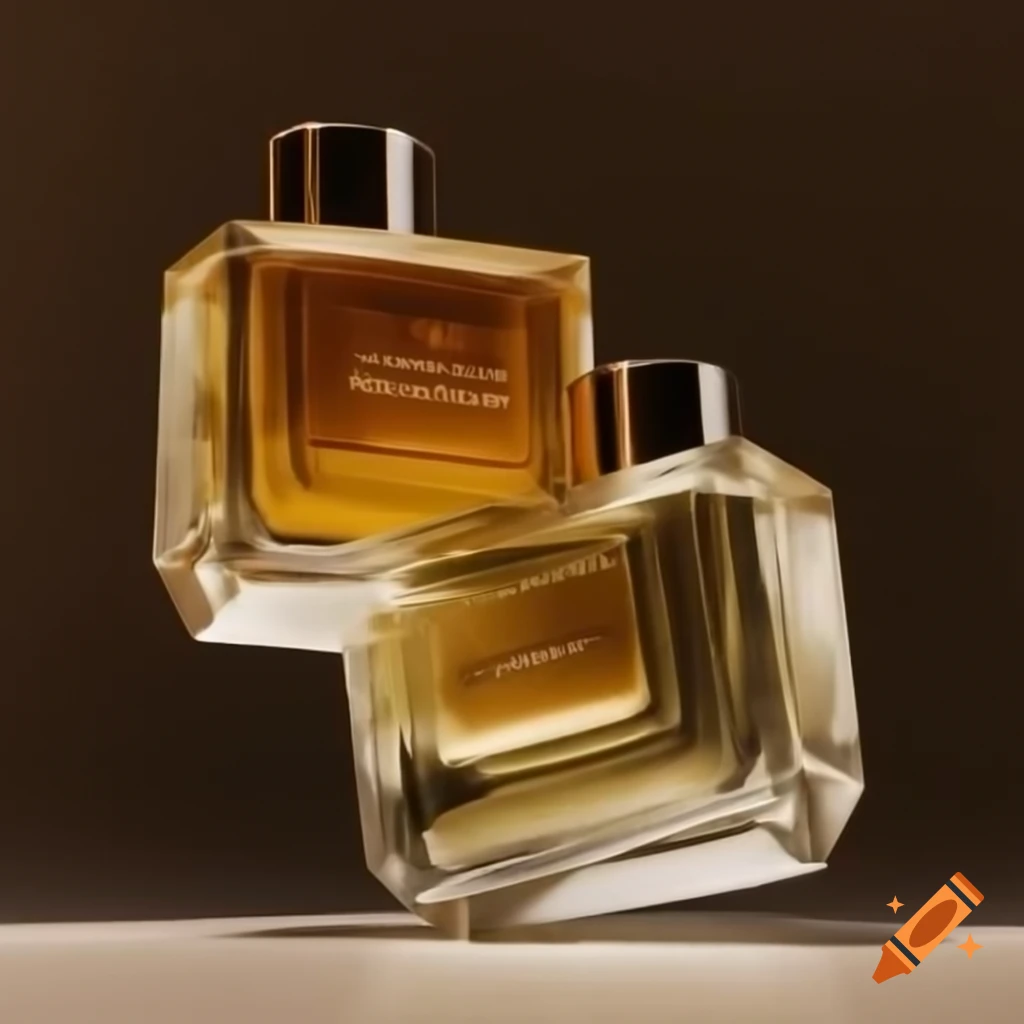 Two aesthetically unified perfume bottles symbolizing duality on Craiyon