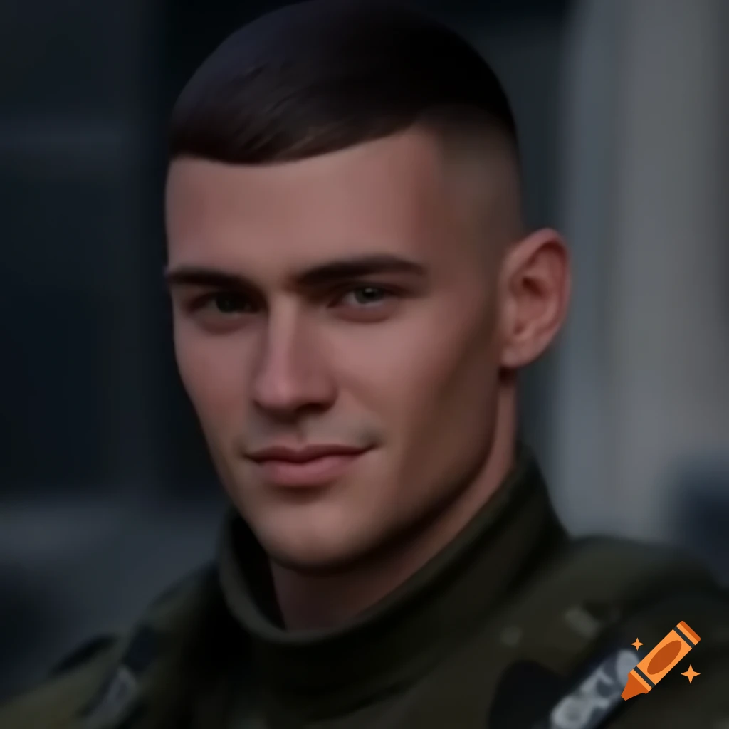 Character description of a soldier named jamie with short dark brown ...