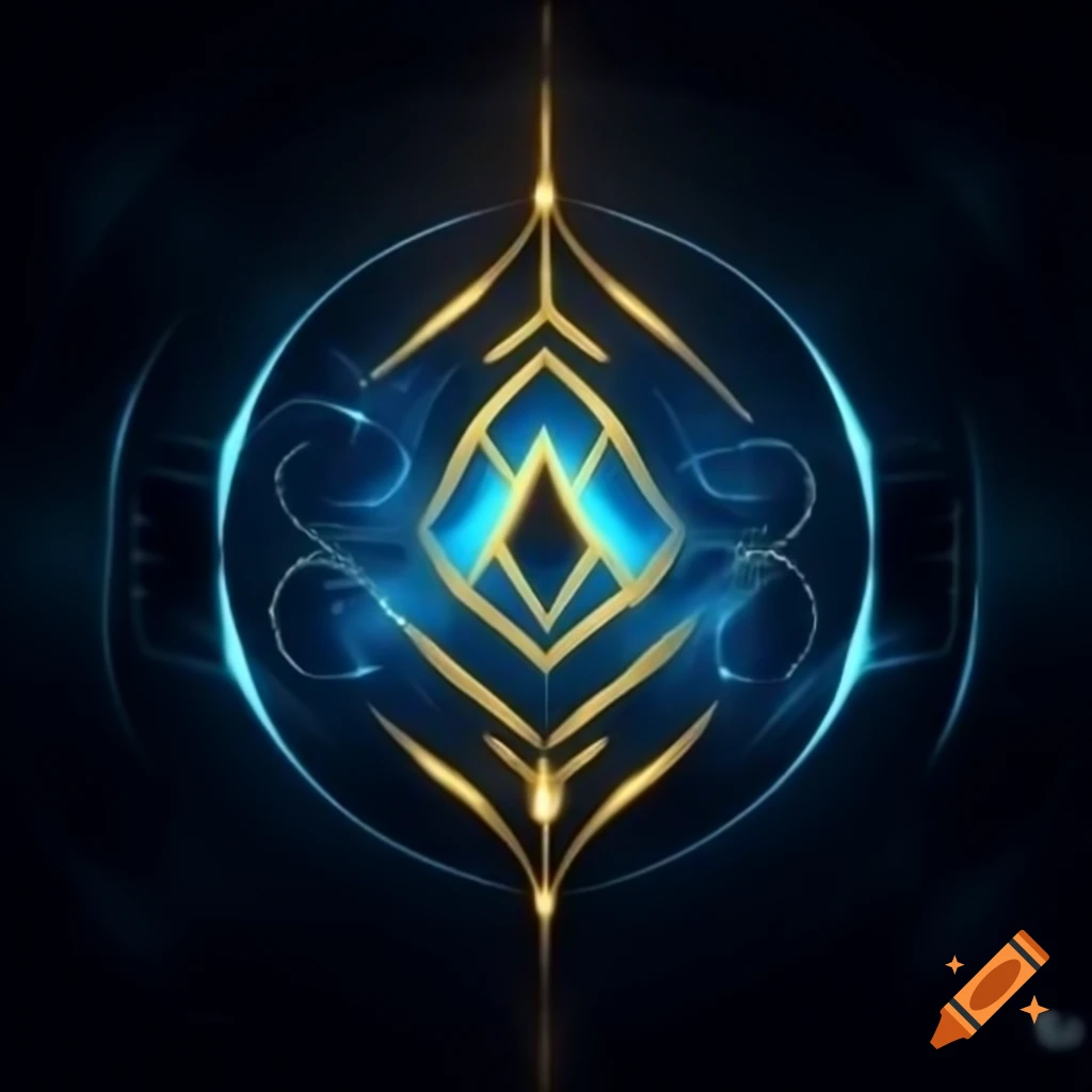 Futuristic tribal logo with sacred geometry and glowing frequency waves ...