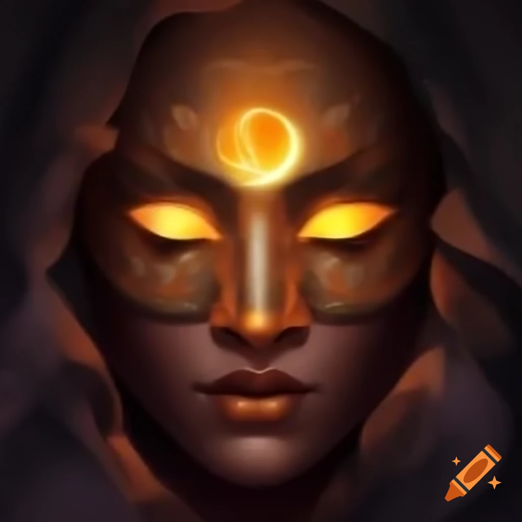 Artistic depiction of an eclipse mask on Craiyon