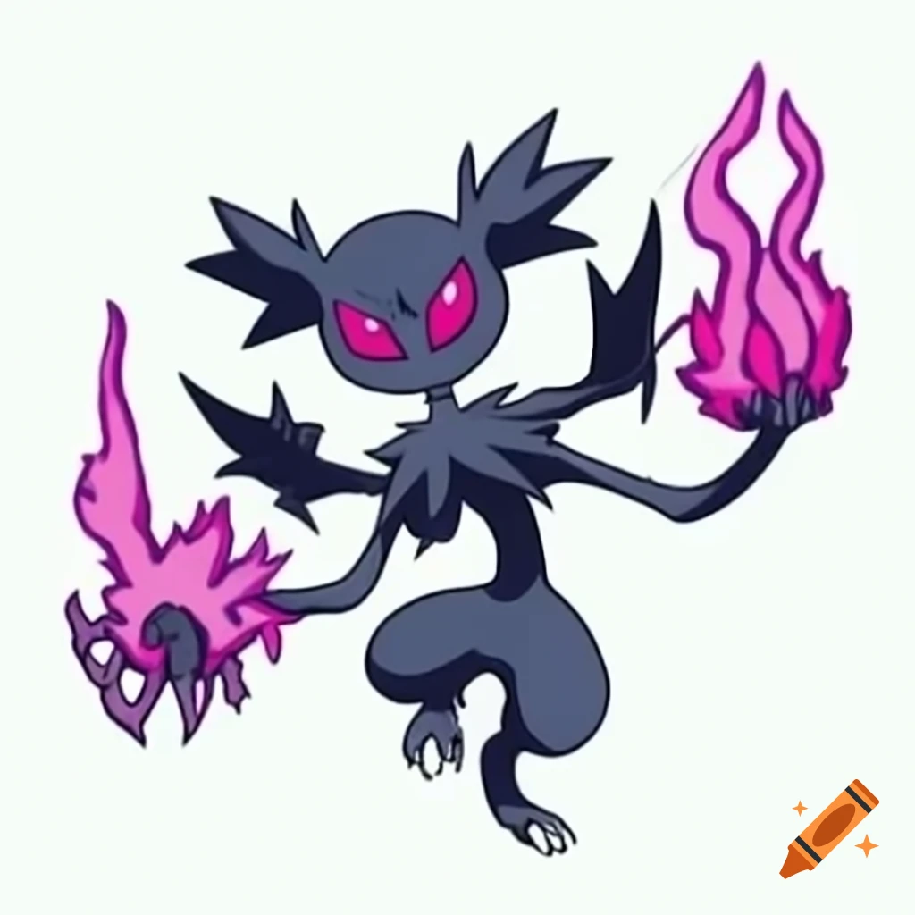 Phantom-like Pokémon with black fur and pulsing pink energy surrounded ...