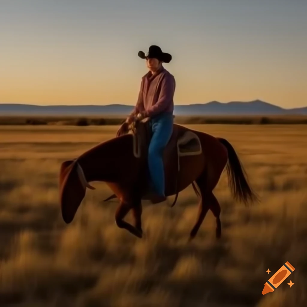 Dutton ranch landscape with open fields and rustic buildings on Craiyon