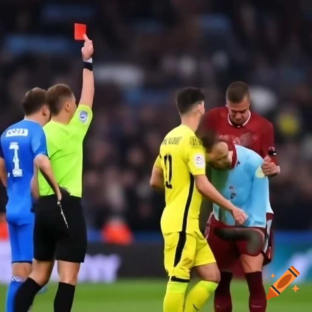 Soccer referee emotional as goalkeeper shows relief after narrow red ...