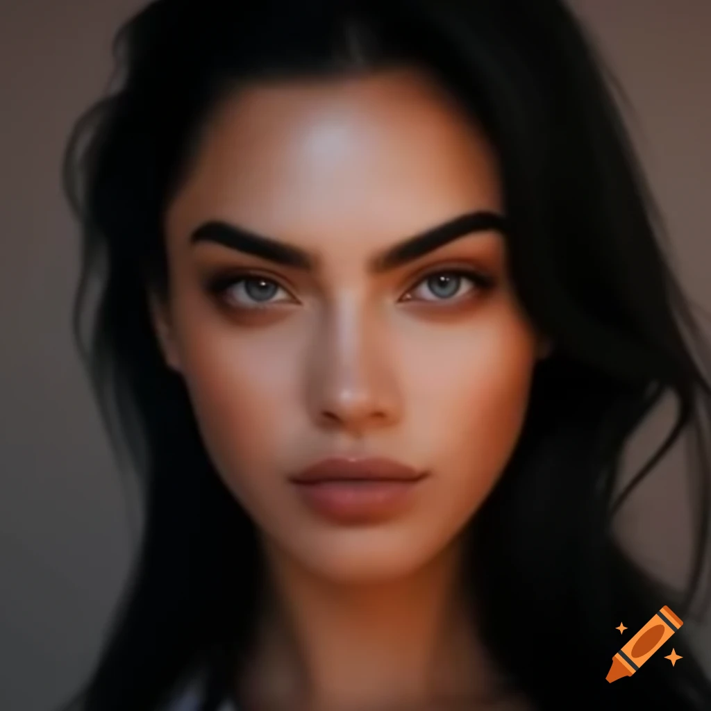 Confident woman with dark hair and sharp features showcasing high-end ...