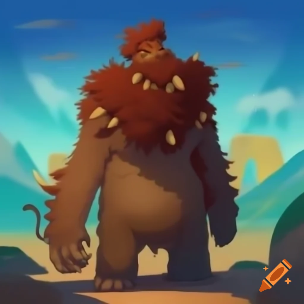 Giant humanoid creature covered in fur, mistaken for a beast on Craiyon