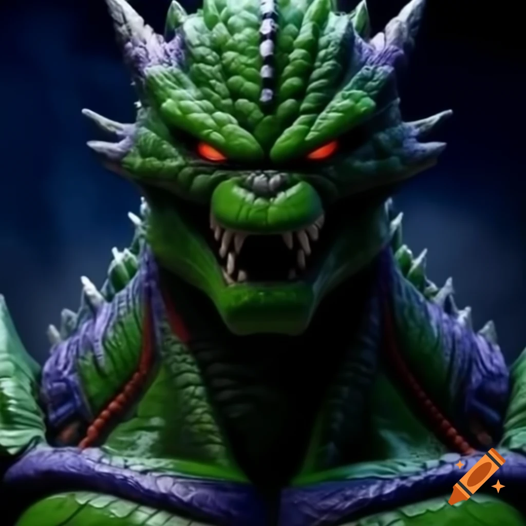 Kaiju titan inspired by Red Piccolo from anime on Craiyon