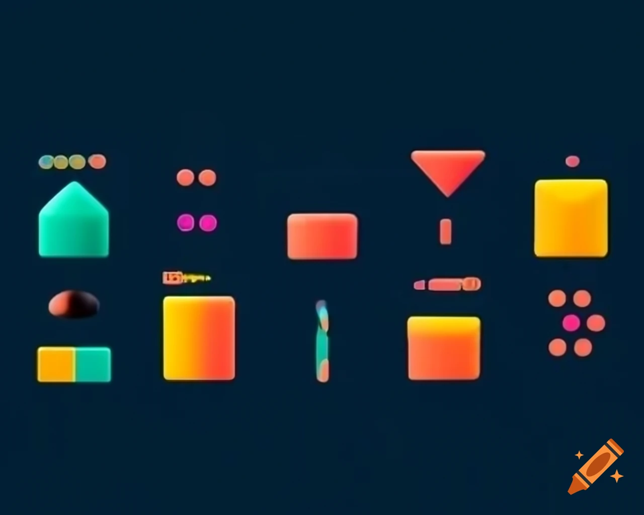 Unique fantasy-themed UI elements for low-poly mobile game interface on ...