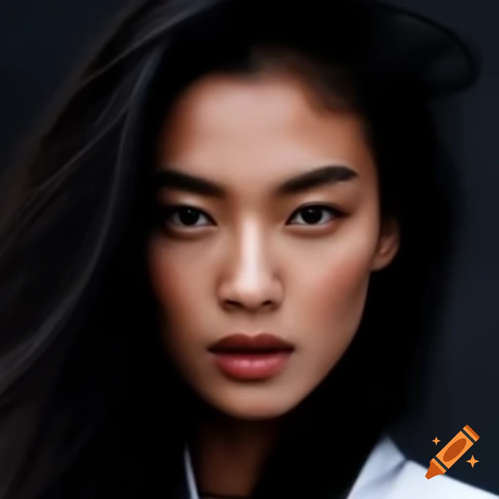 Confident woman with dark hair and sharp features showcasing high-end ...