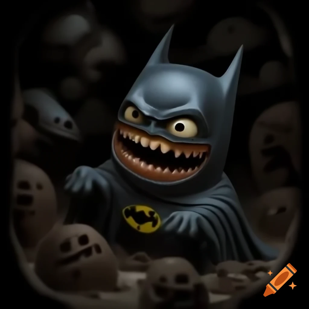 Distorted batman in tim burton style creating a whimsical nightmare ...