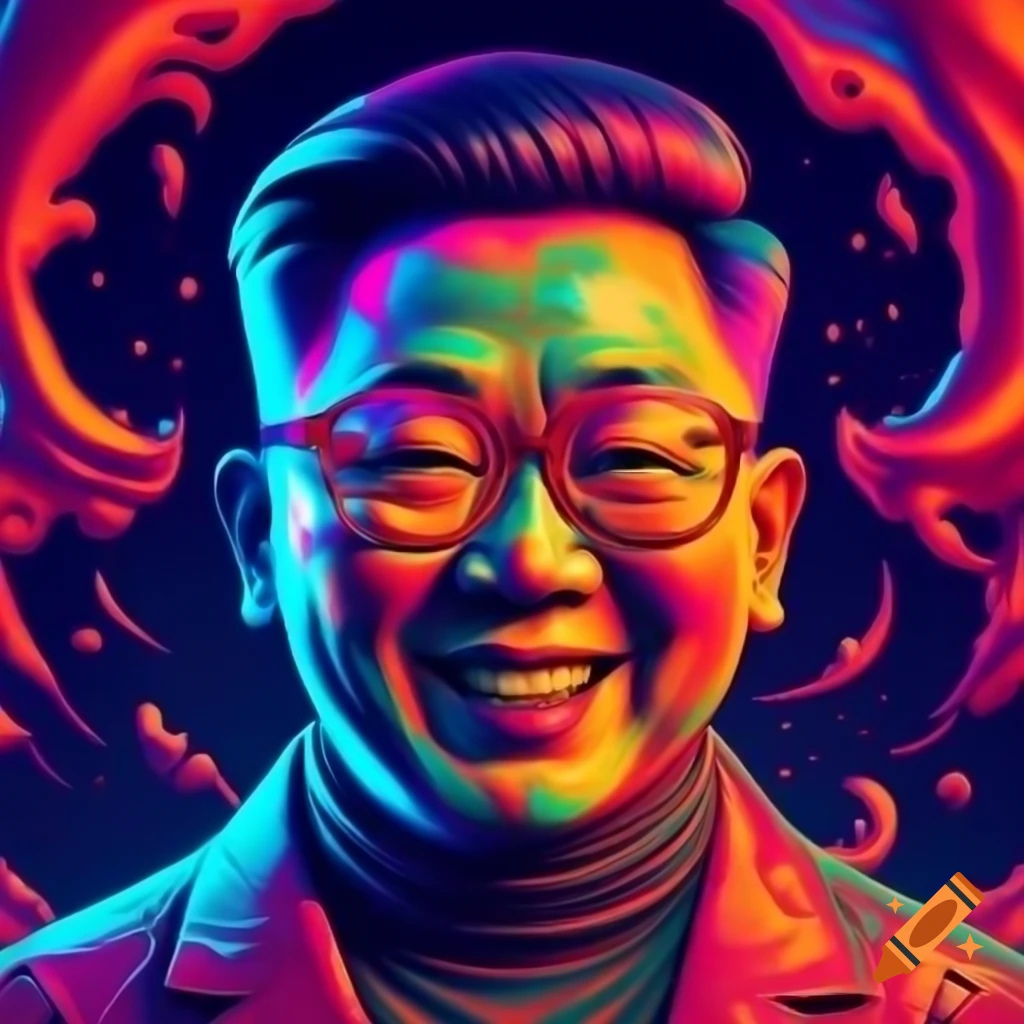 Psychedelic cartoon art depicting a trippy design on Craiyon