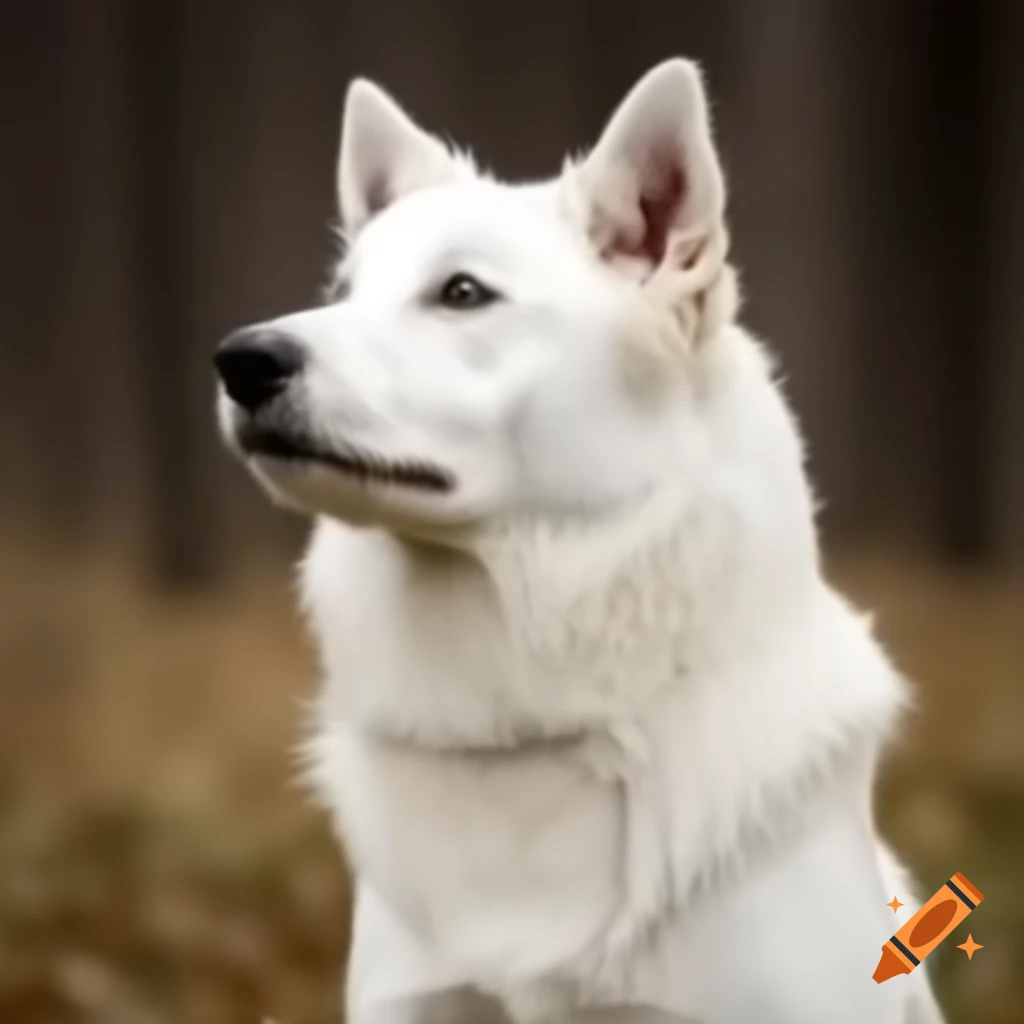 White shepherd dog on Craiyon