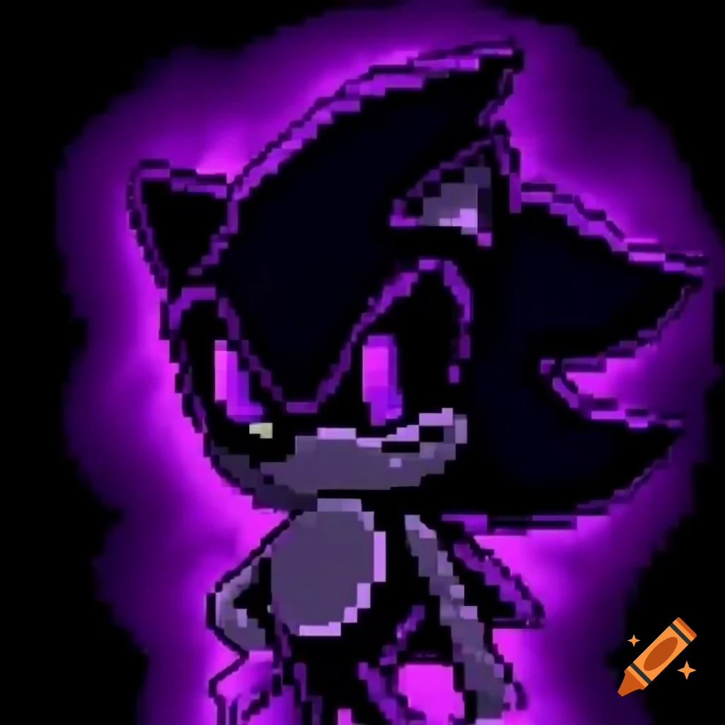 Dark black character with purple halo in 16-bit style on Craiyon
