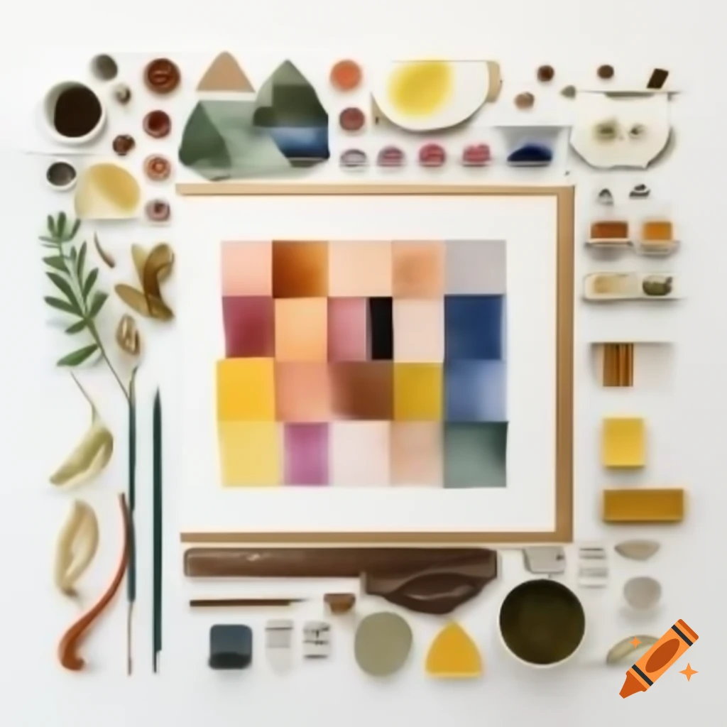 Collage using watercolor and ink in vermilion red inspired by Joseph ...