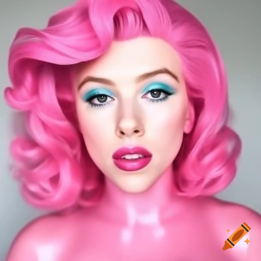 Dusty pink transparent latex pony costume inspired by Pinkie Pie with ...