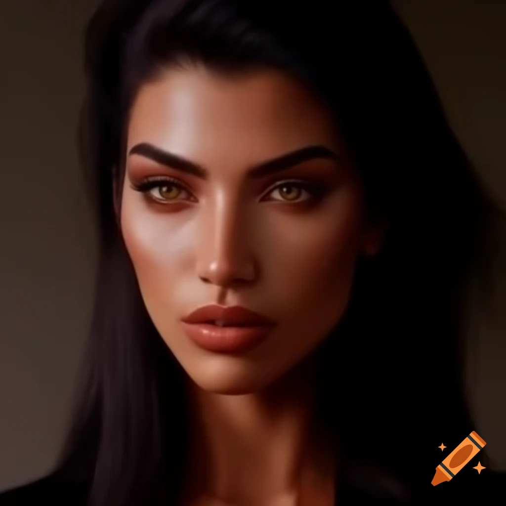 Confident woman with dark hair and sharp features showcasing high-end ...