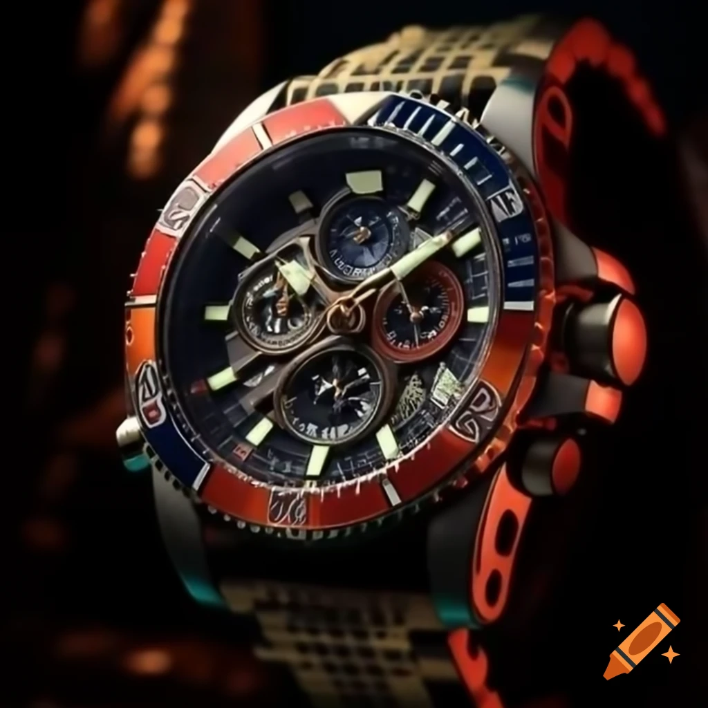 Luxury watches with intricate details in hyper-detailed ultra-wide shot ...