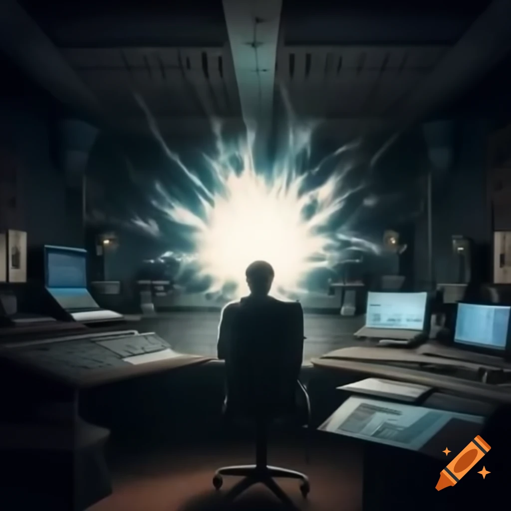 Comic book scene of sound waves visibly traveling through city from recording studio on Craiyon