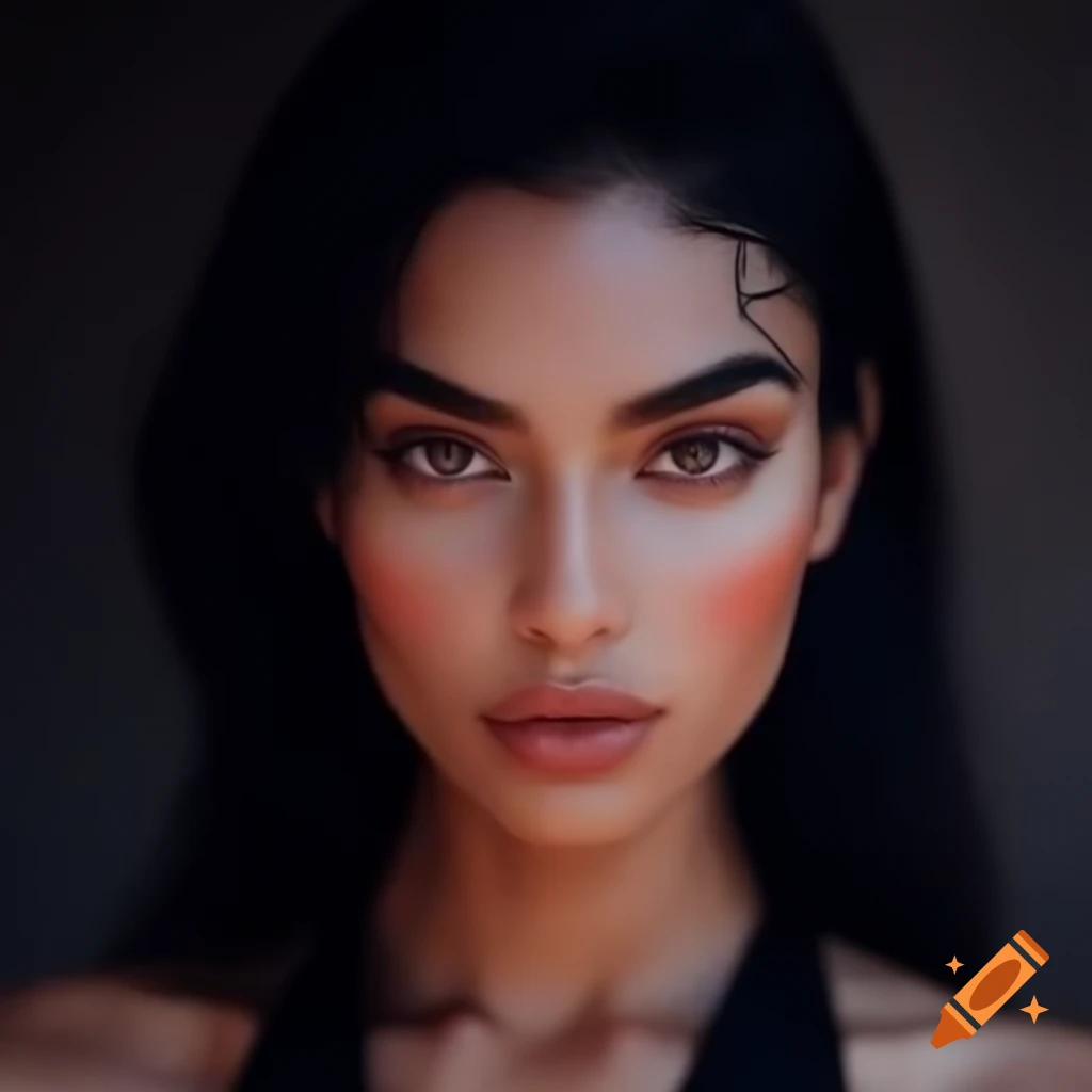 Confident woman with dark hair and sharp features showcasing high-end ...