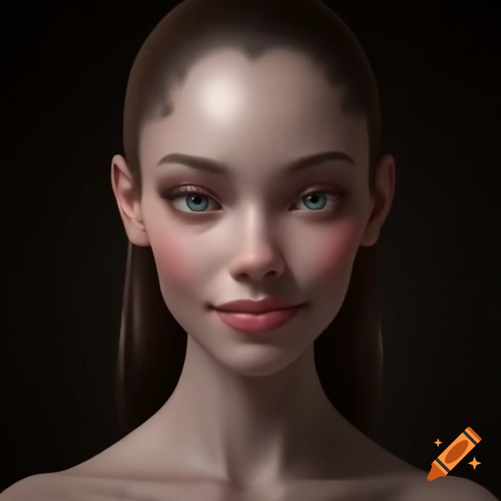 Photorealistic portrait of a captivating woman with radiant smile and ...