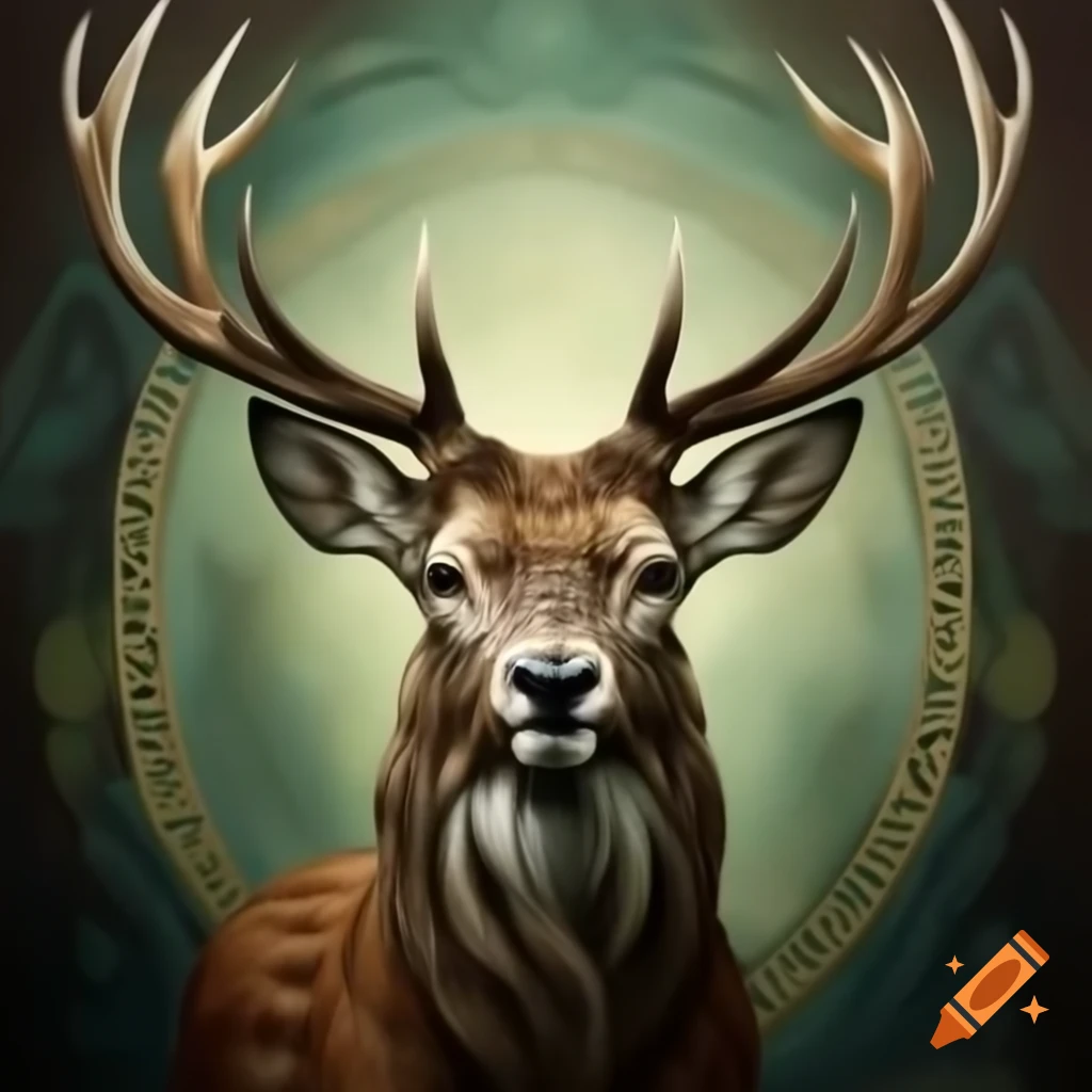 Celtic stag in intricate design on Craiyon