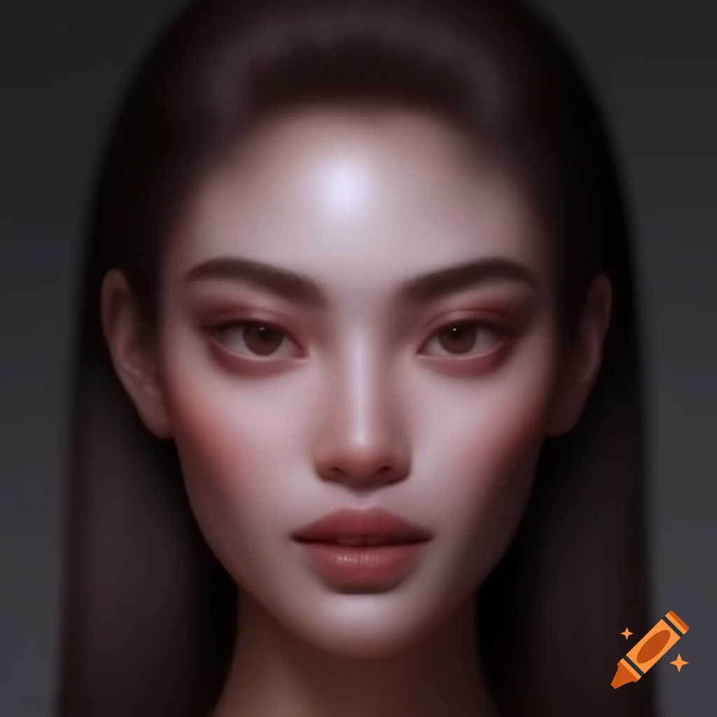 Photorealistic portrait of a woman in mid-thirties with captivating ...