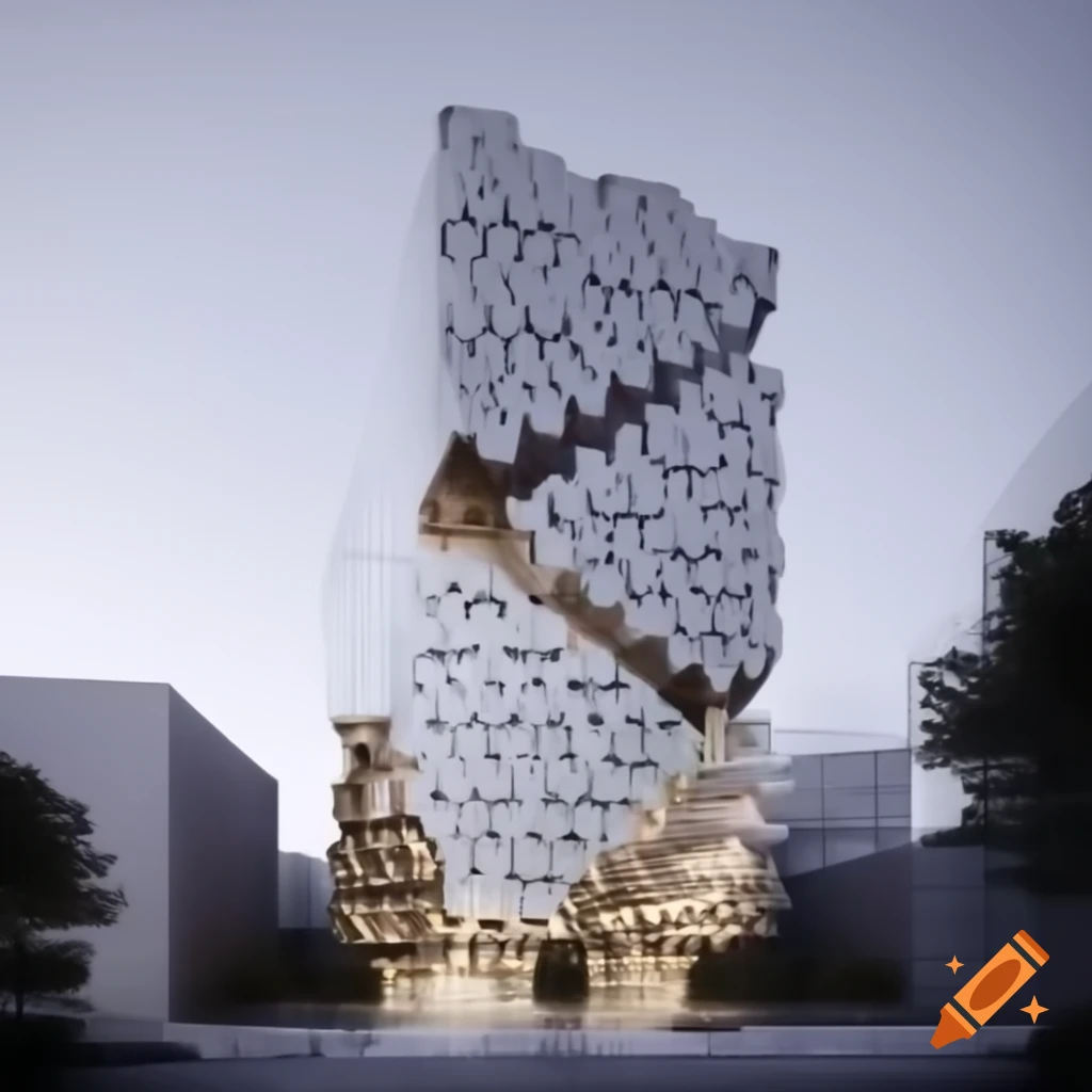 Modern building with hexagonal honeycomb pattern and glass facade on ...