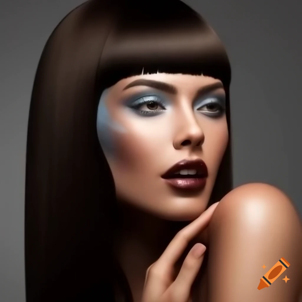 Photorealistic portrait of a striking woman with captivating smile and ...