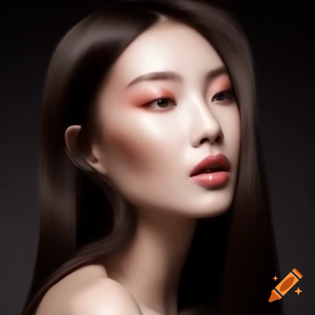 Photorealistic portrait of a striking woman with captivating smile and ...