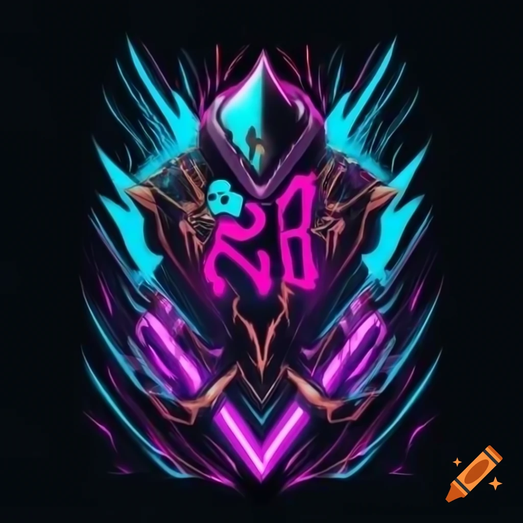 Cyberpunk-inspired Free Fire emblem with neon guild name and futuristic ...