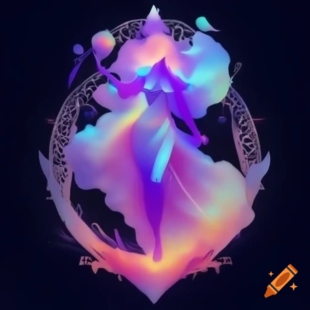 Cubism art of a Celtic priestess Venus surrounded by roses and a ...