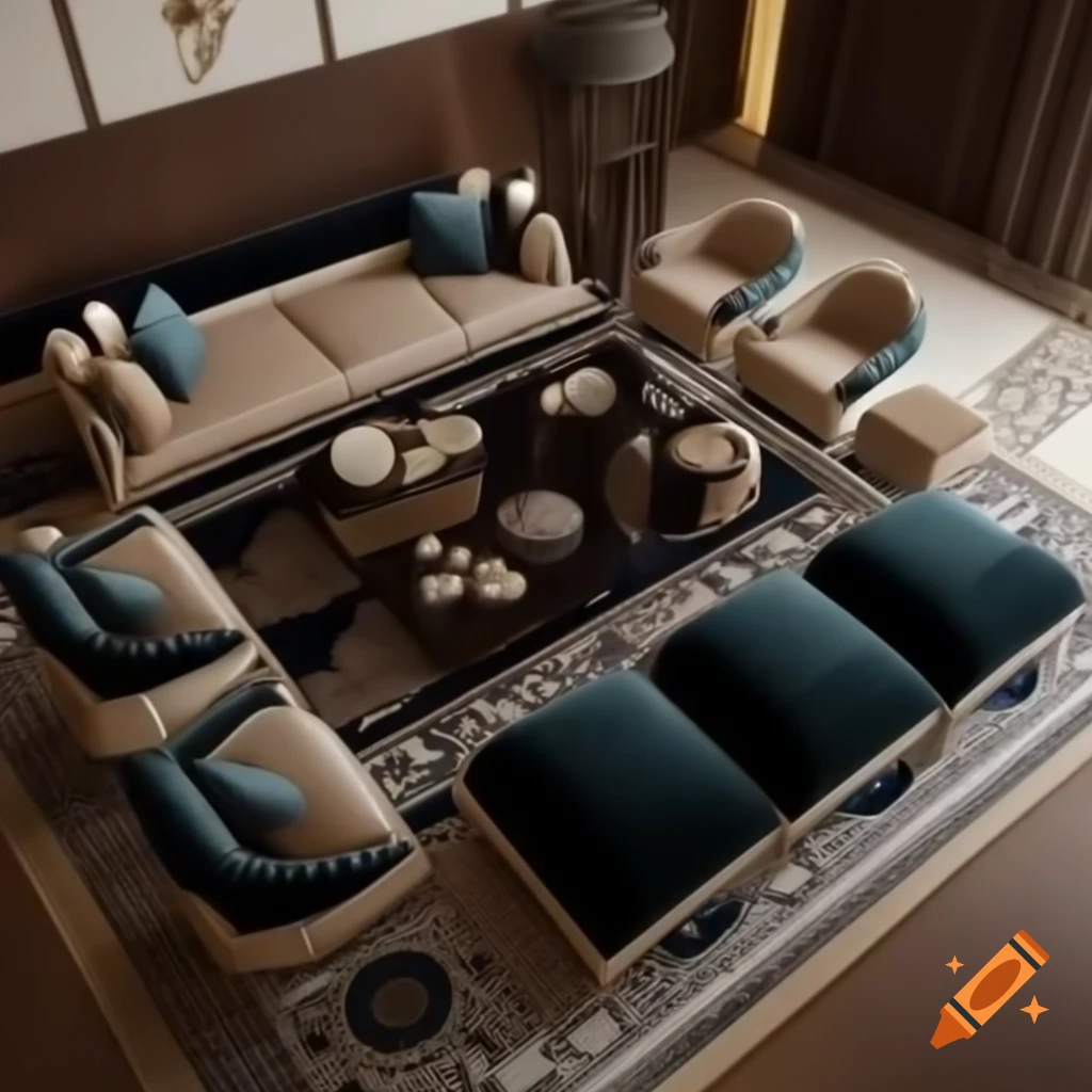Modern Saudi Majlis design with dark theme and sharp accent colors ...