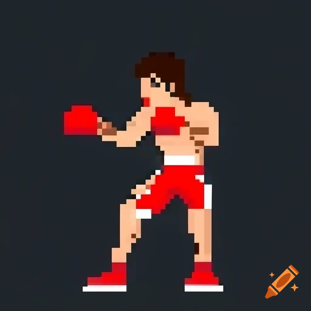 Boxing 2d pixel art sprite on Craiyon