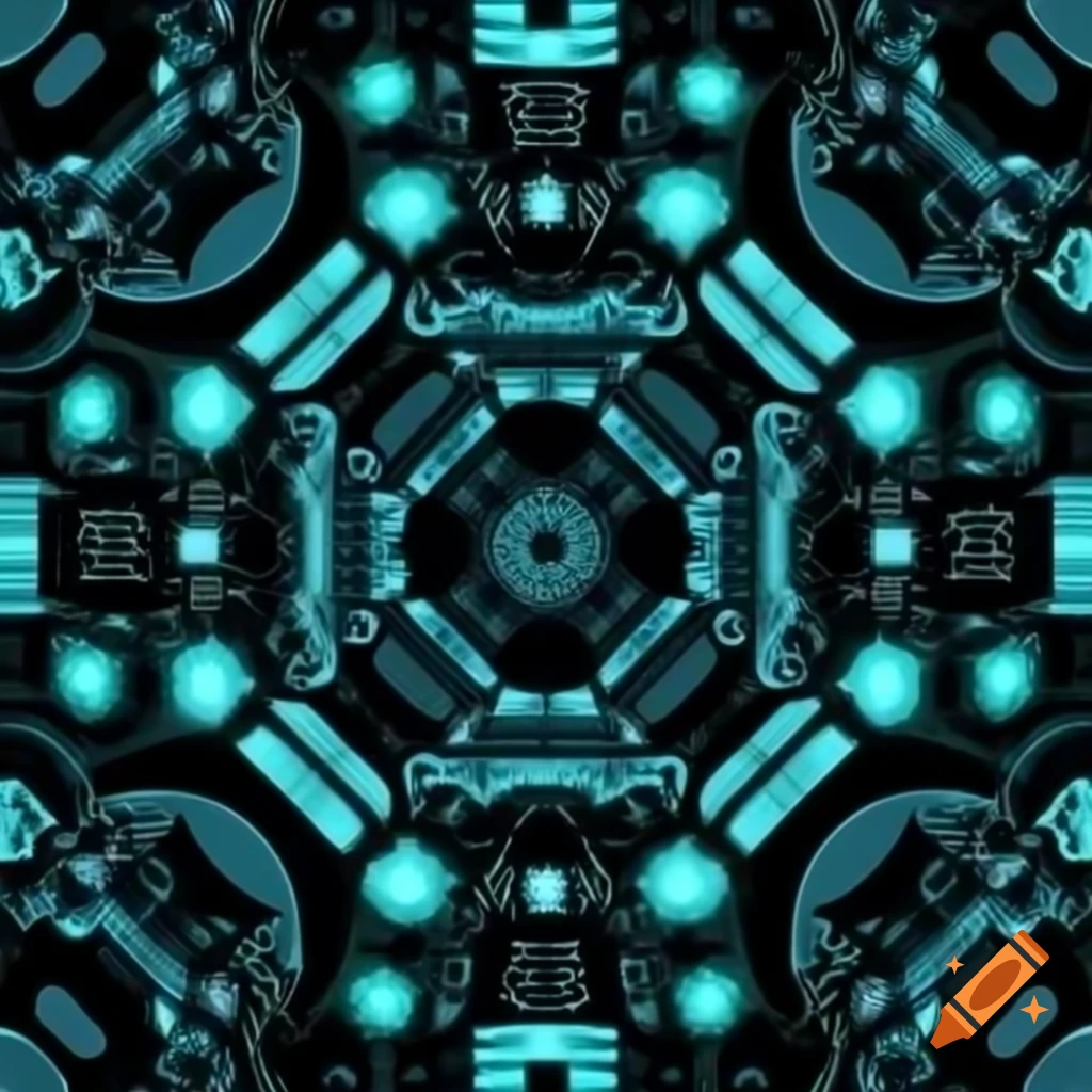 Seamless sci-fi robotic texture with mechanical patterns on Craiyon