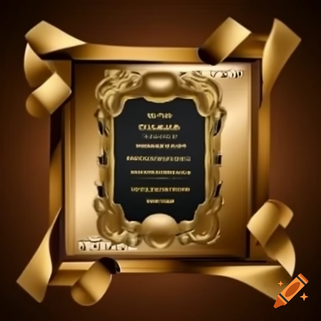 Elegant certificate with golden borders and bold title 'always a winner ...