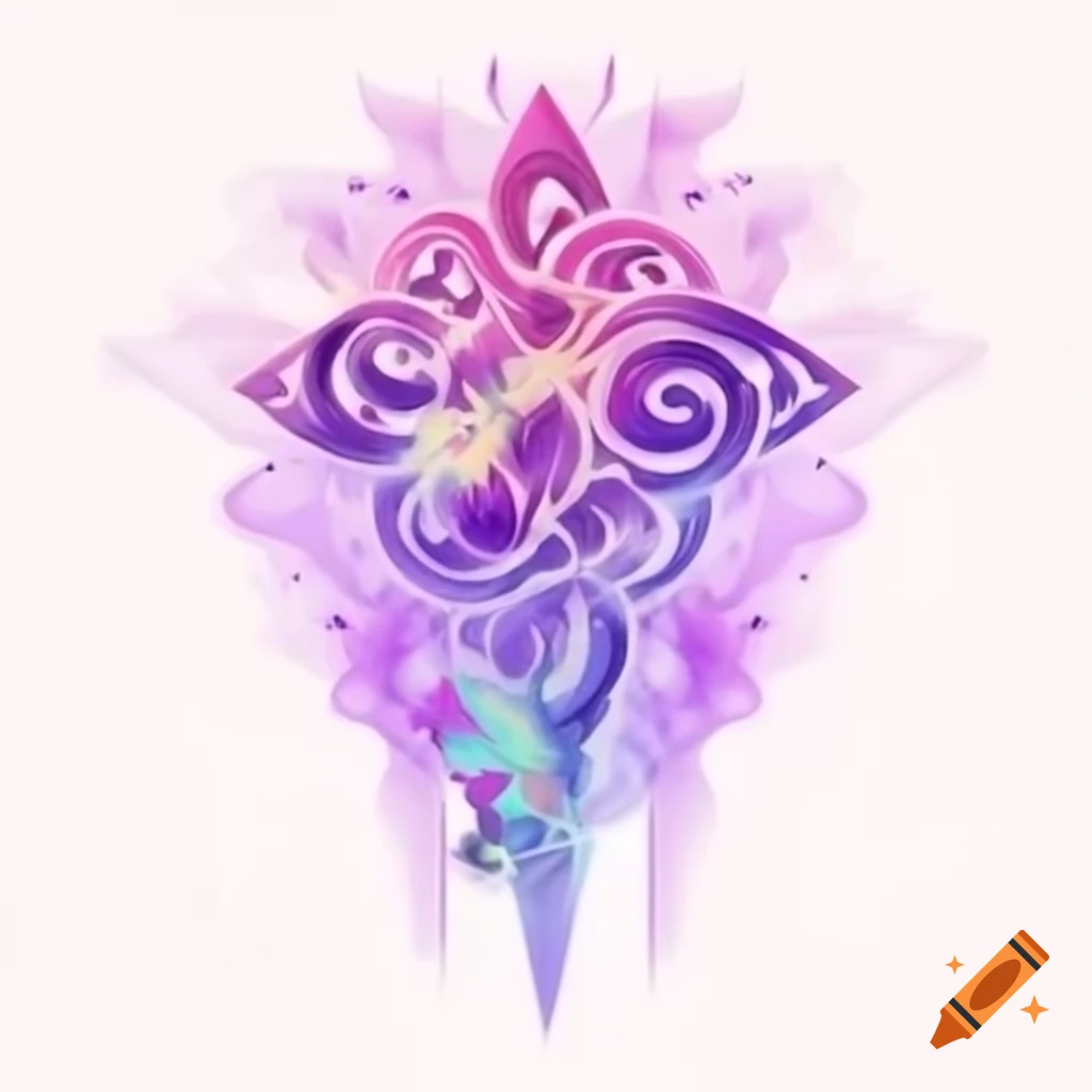 Cubism artwork of a Celtic priestess Venus with rose and pentagram in ...