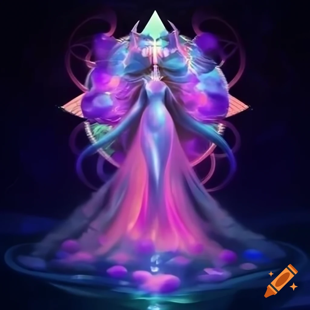 Triple moon triquetra cubism artwork featuring Celtic priestess and ...