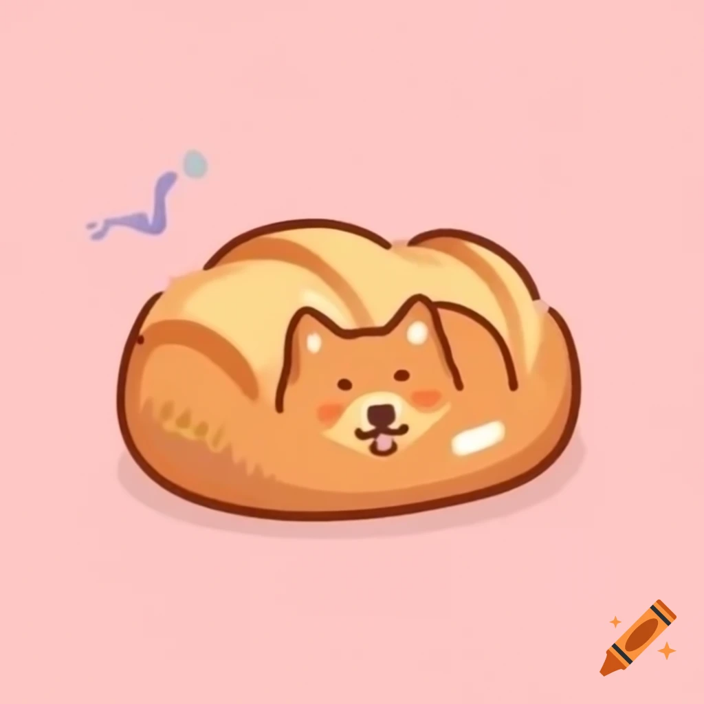 Chibi style loaf of bread shaped like a Shiba Inu on Craiyon