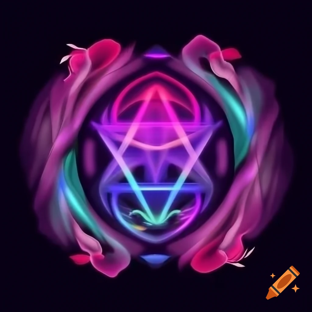 Cubism art of Celtic priestess Venus with holographic colors and ...