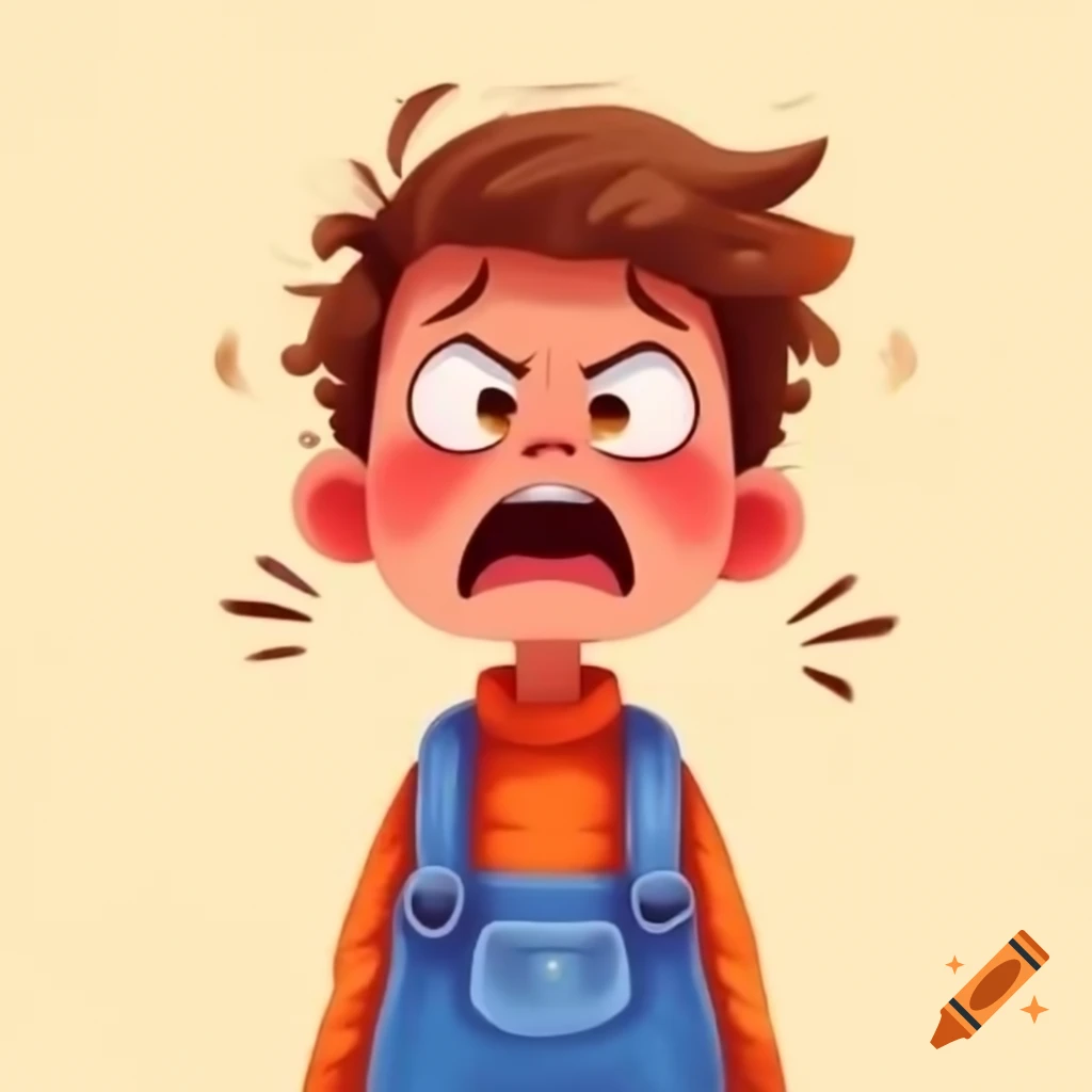 Angry child expressing frustration on Craiyon