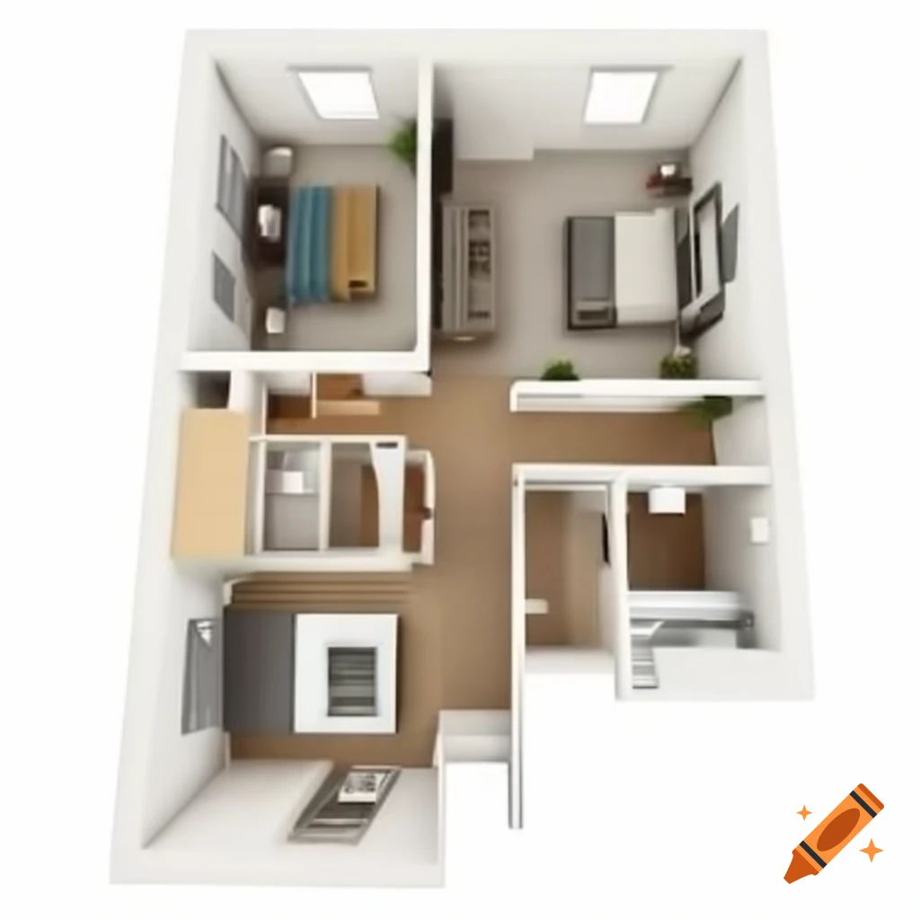 1bhk ground floor plan layout with dimensions for living room, bedroom ...