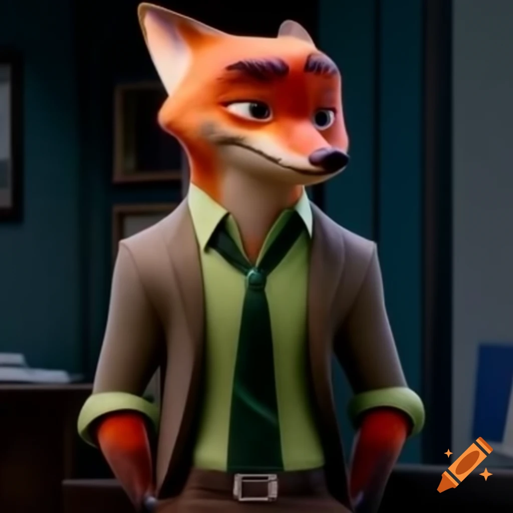Nick wilde the fox in business suit from zootopia on Craiyon
